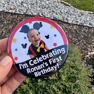 Disney Inspired Birthday Celebration Buttons, Custom Disney Birthday ...