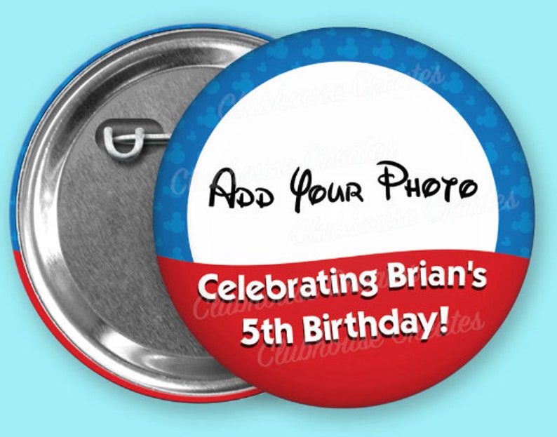 Disney Inspired Birthday Celebration Buttons, Custom Disney Birthday ...