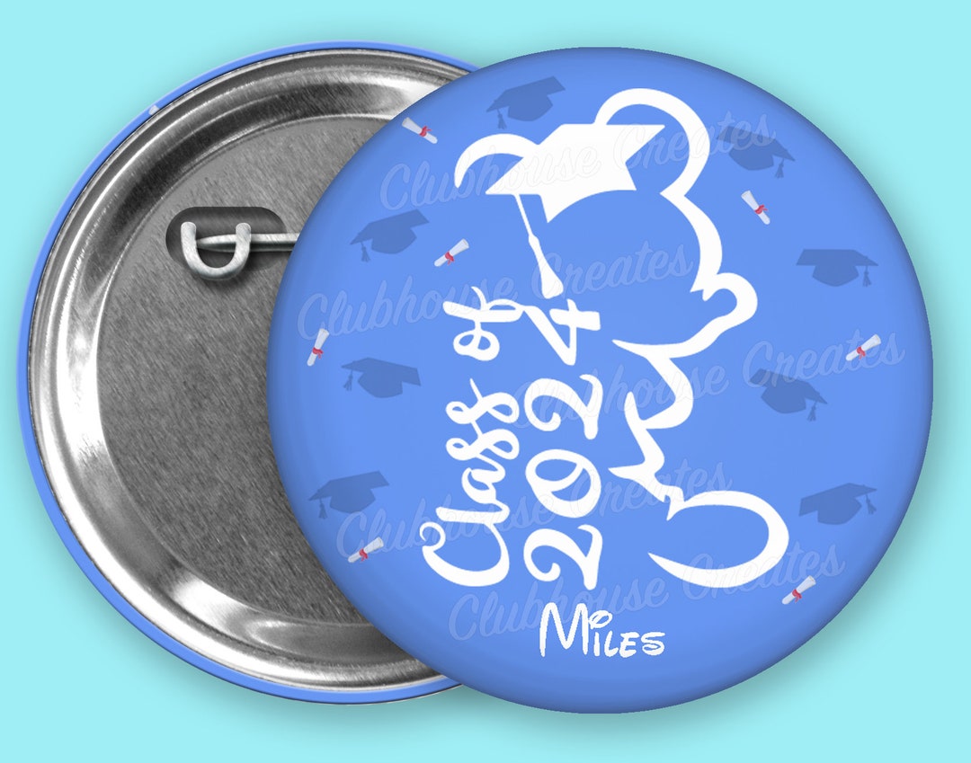 Mickey 2024 Graduation Button, Custom Class of 2024 Button, Class of ...