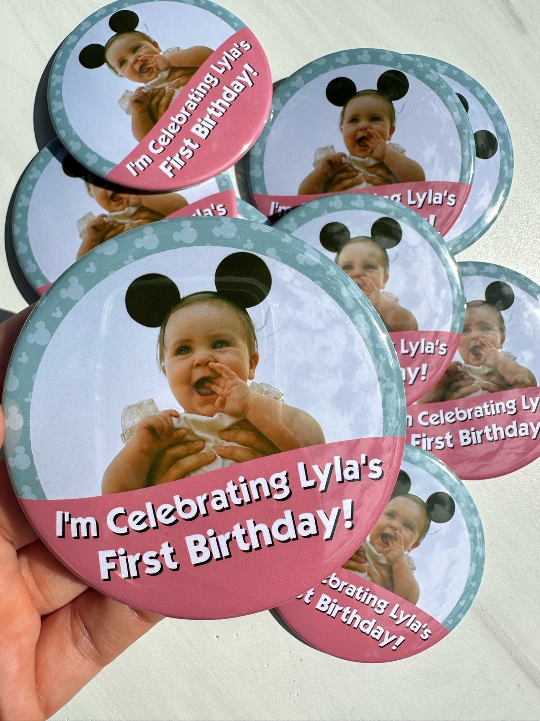 Disney Inspired Birthday Celebration Buttons, Custom Disney Birthday ...