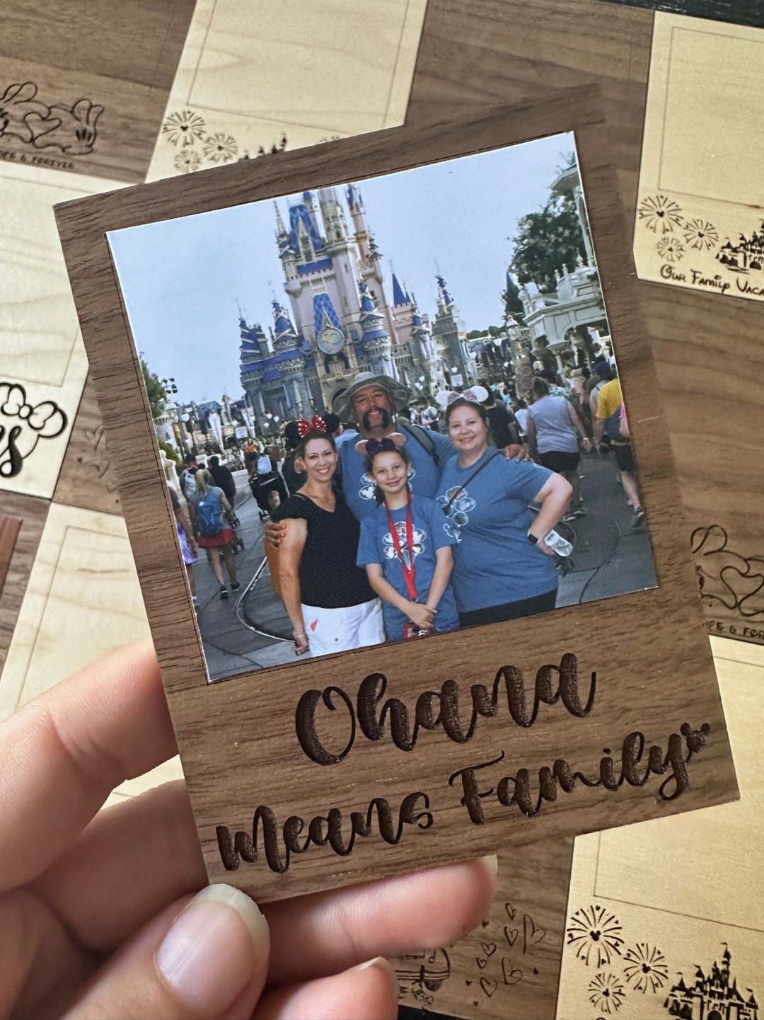 Ohana Means Family Engraved Picture Frame Magnets, Disney Family Trip ...