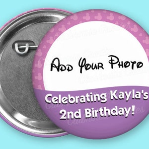 Disney Inspired Birthday Celebration Buttons, Custom Disney Birthday ...