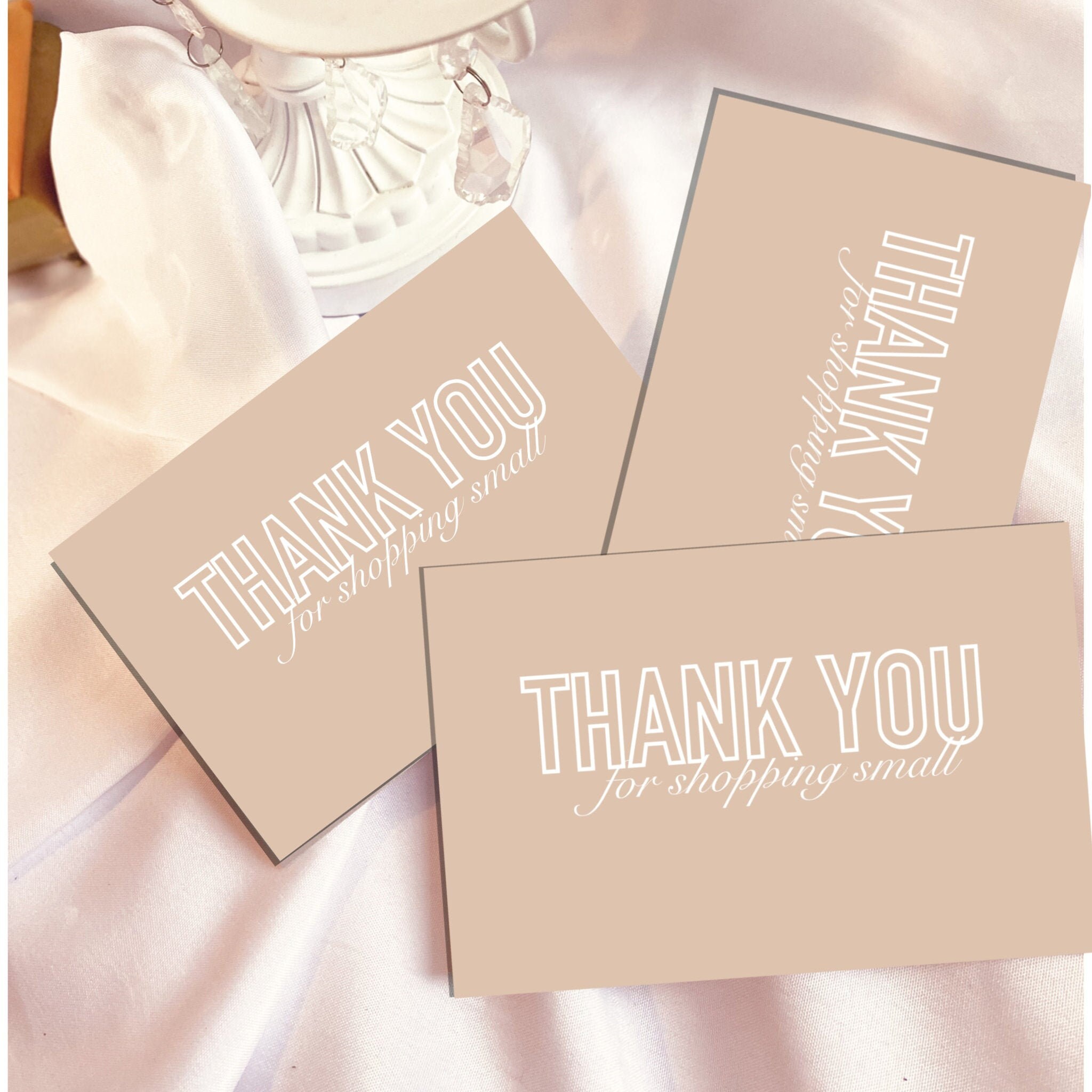 Minimal Thank You Card | Beige Business Thank You Card | Editable and ...