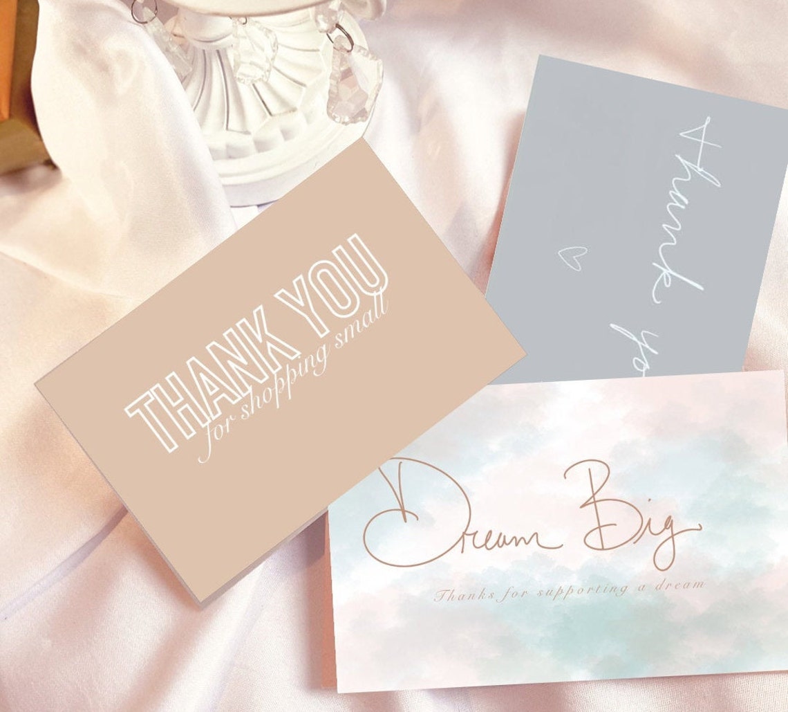 Minimal Thank You Card | Beige Business Thank You Card | Editable and ...
