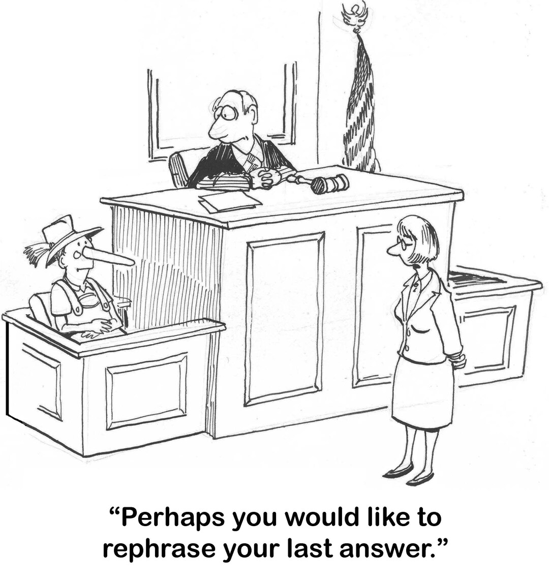 Law Cartoon | Courtroom Digital Cartoon | Dishonest Witness Digital ...