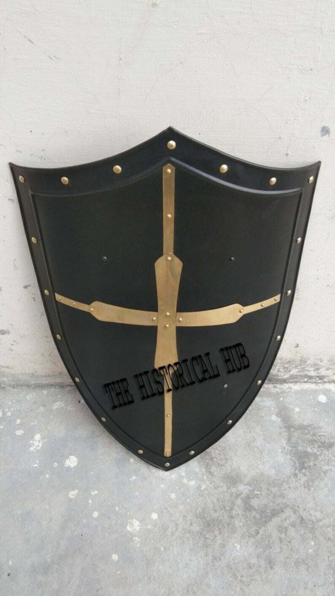Medieval Knight Templar Heater Shield Brass Cross Shield 28 Inch ...