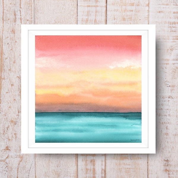 Pink Sunset Painting - Etsy