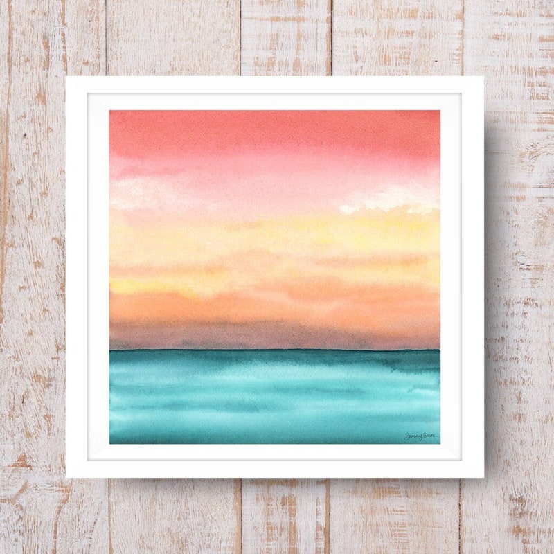 Orange Sunset Art - Etsy