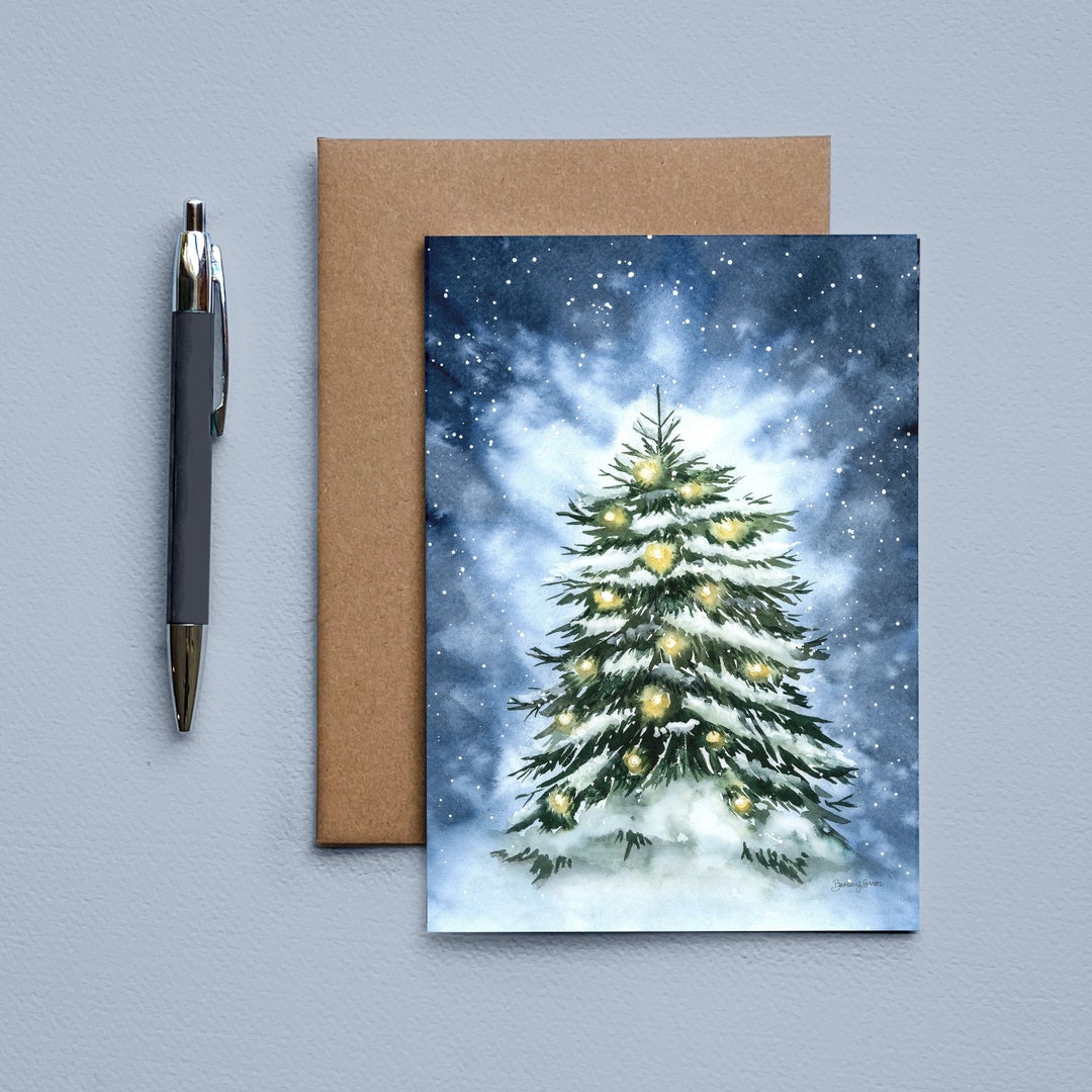 Evergreen Tree Cards | Evergreen | 5x7 Printed Stationery | Blank - Etsy