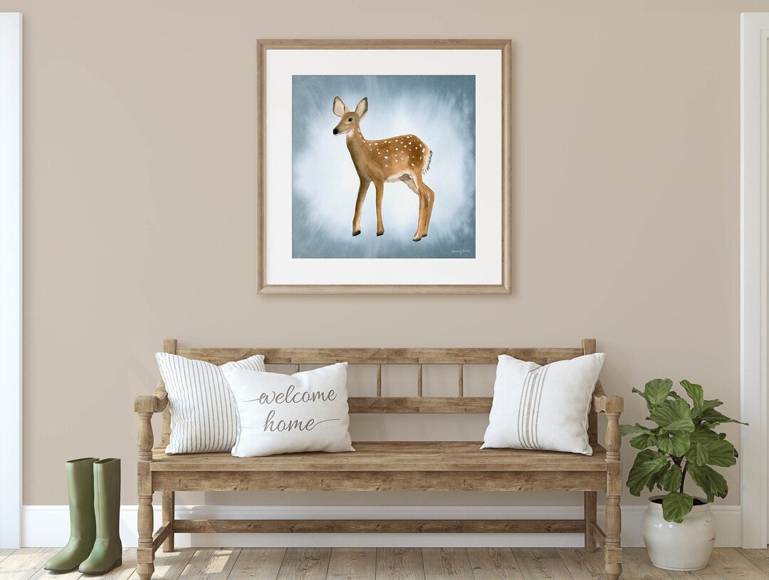 Fawn Print, Deer Wall Decor, Watercolor Animal Print - Etsy