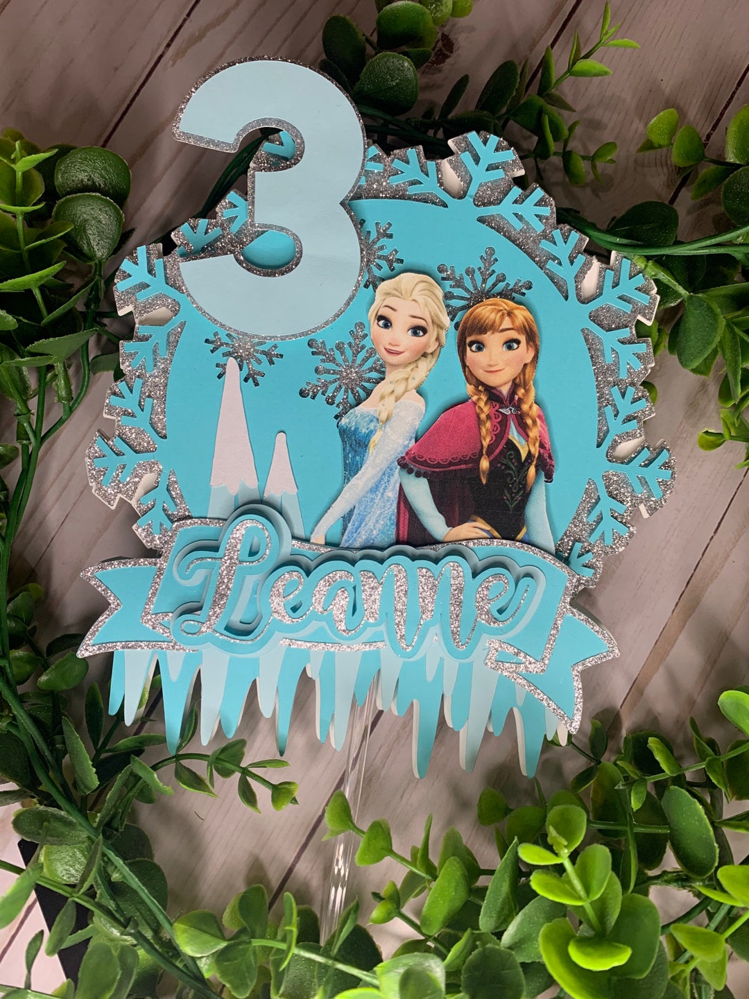 Frozen Cake Topper, Banner Anna Elsa Olaf Winter, Frozen Party Decor ...
