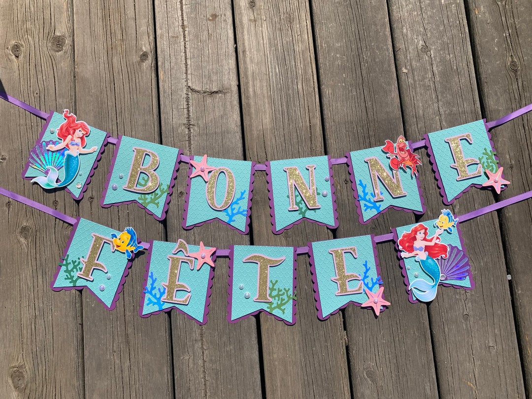 Little Mermaid Birthday Banner Mermaid Theme Party - Etsy