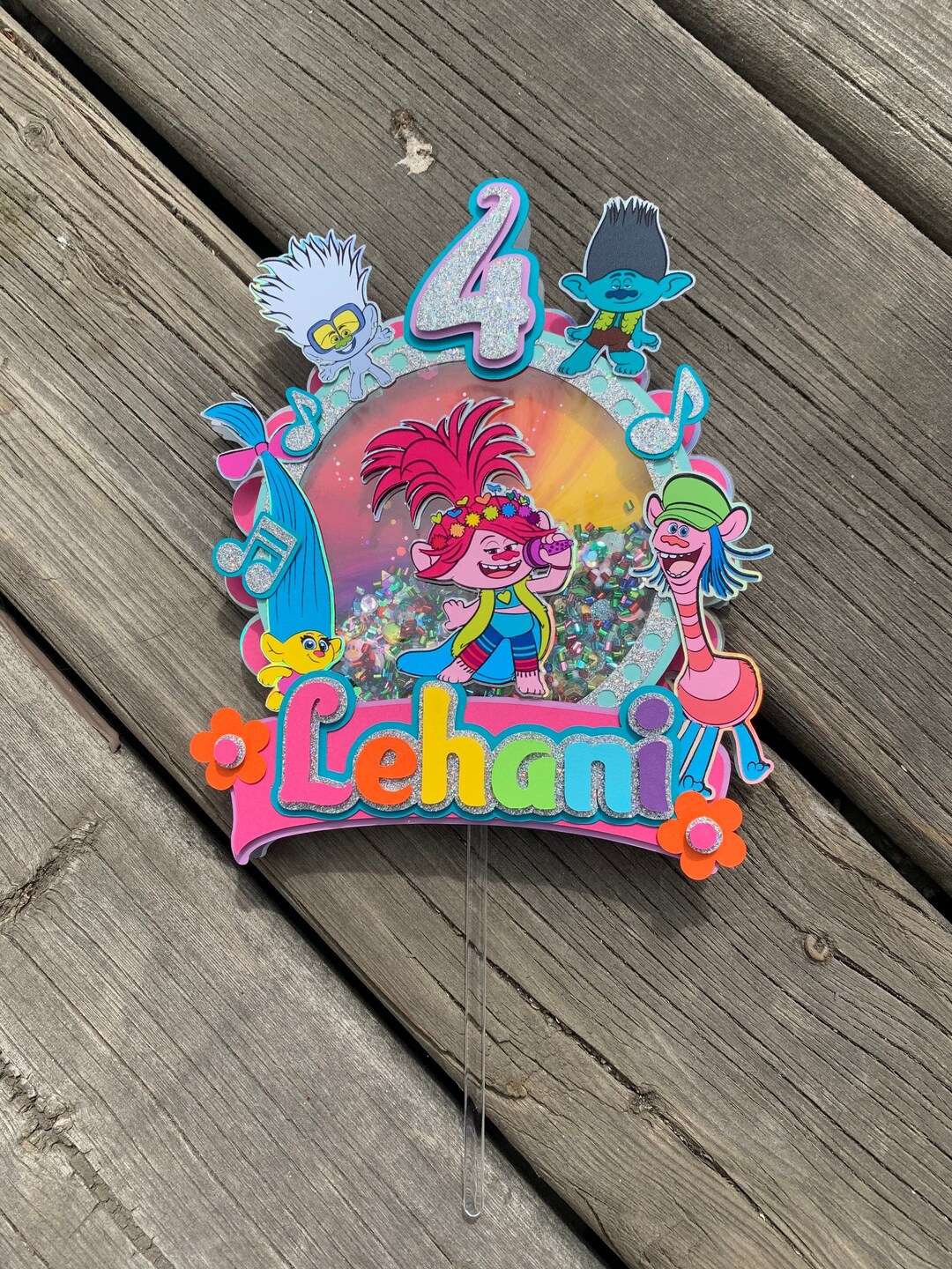 Trolls Word Tour Inspired Cake Topper, Trolls Inspired Birthday Cake ...