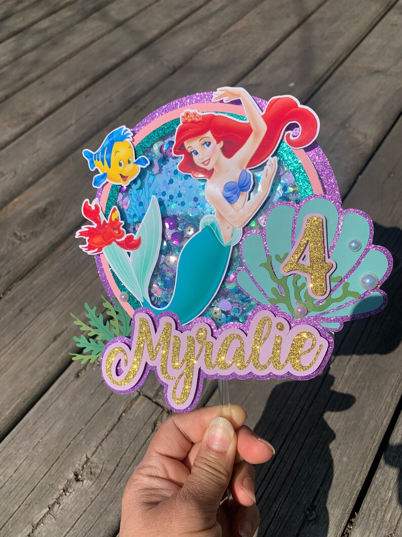 The Little Mermaid Cake Topper Mermaid Ariel Cake Topper - Etsy