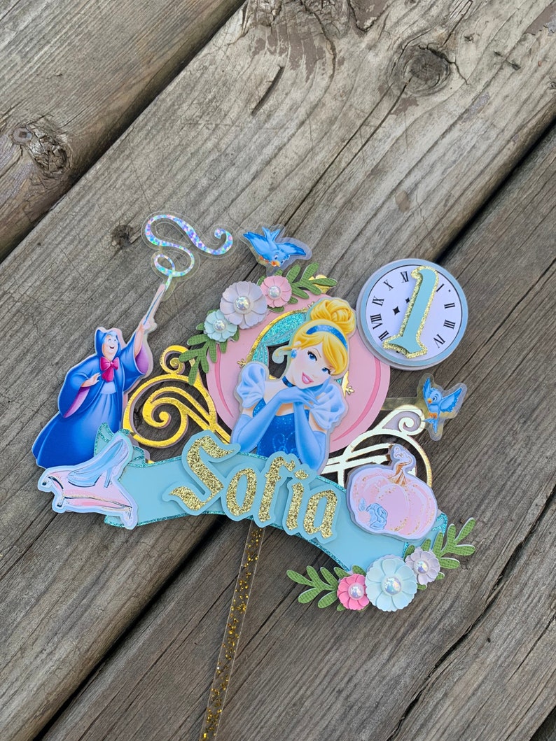 Cinderella Cake Topper Disney Princess Cinderella Theme - Etsy