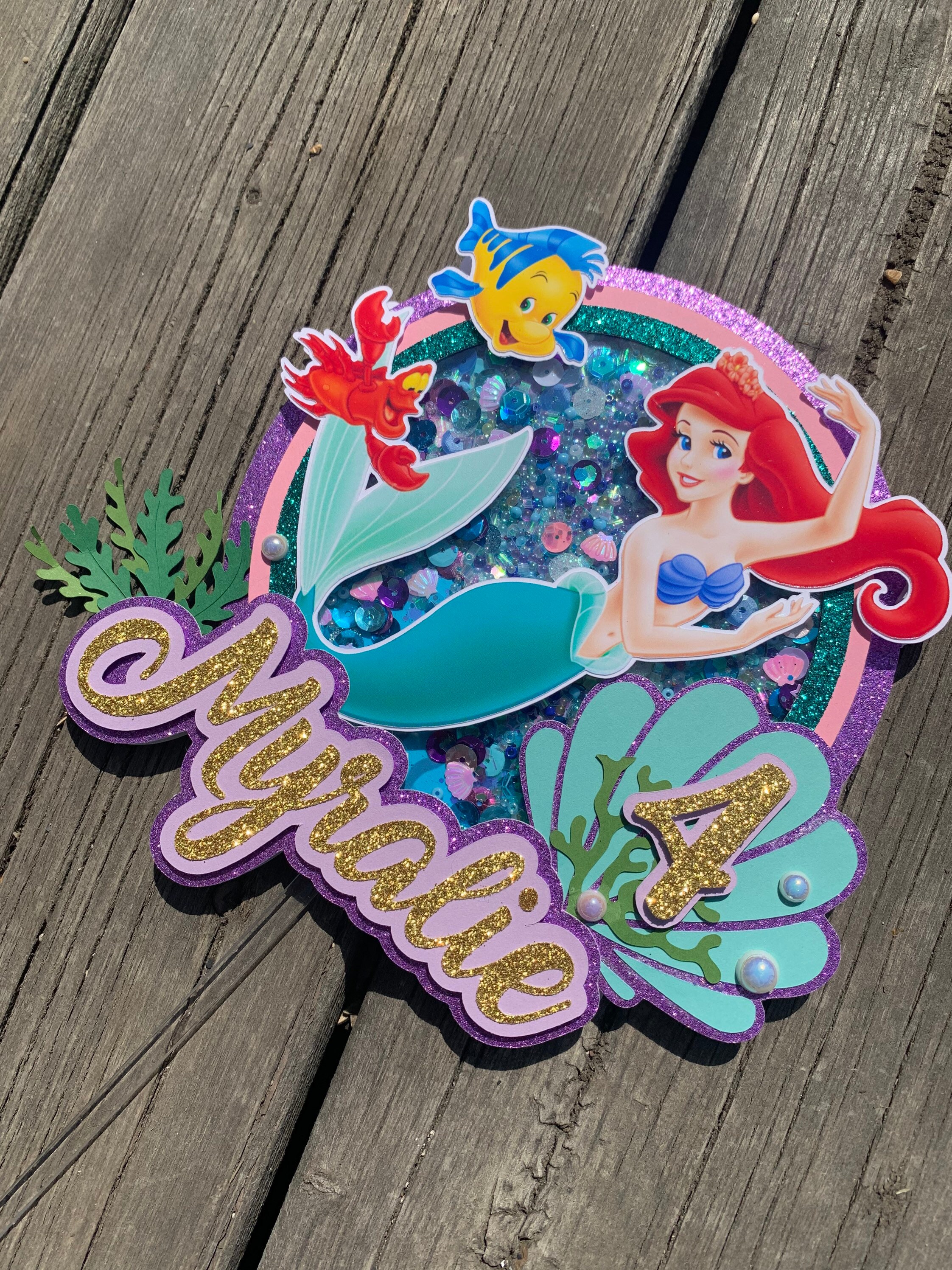 The Little Mermaid Cake Topper Mermaid Ariel Cake Topper - Etsy