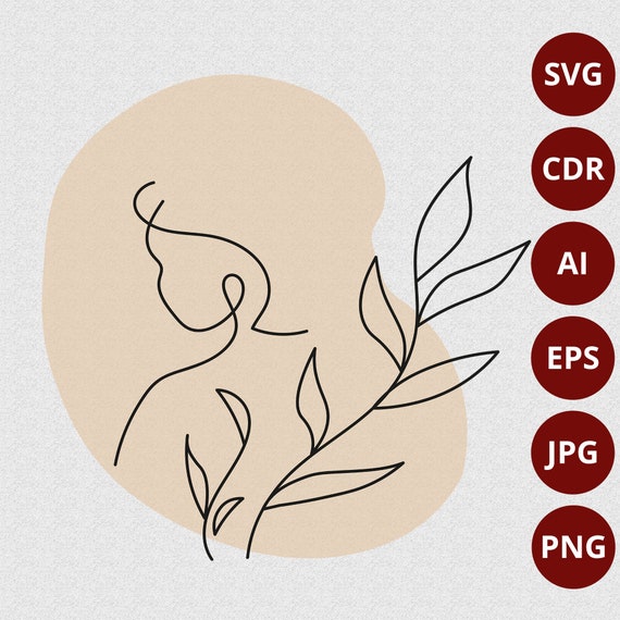 Line Art Woman SVG Floral Face SVG Woman One Line Drawing - Etsy Canada