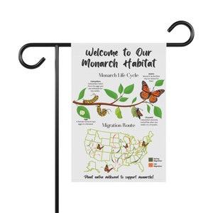 Monarch Butterfly Garden Flag | Monarch Habitat Sign Butterfly ...