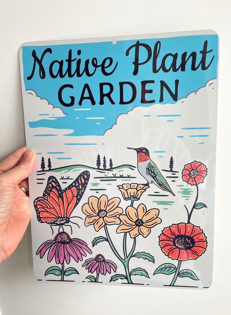 Native Plant Garden Sign: Wildlife Habitat, Pollinator Garden Art - Etsy