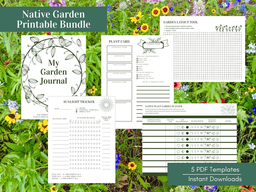 Native Plant Garden Planning Bundle (5 Printable Pdfs) - Instant ...