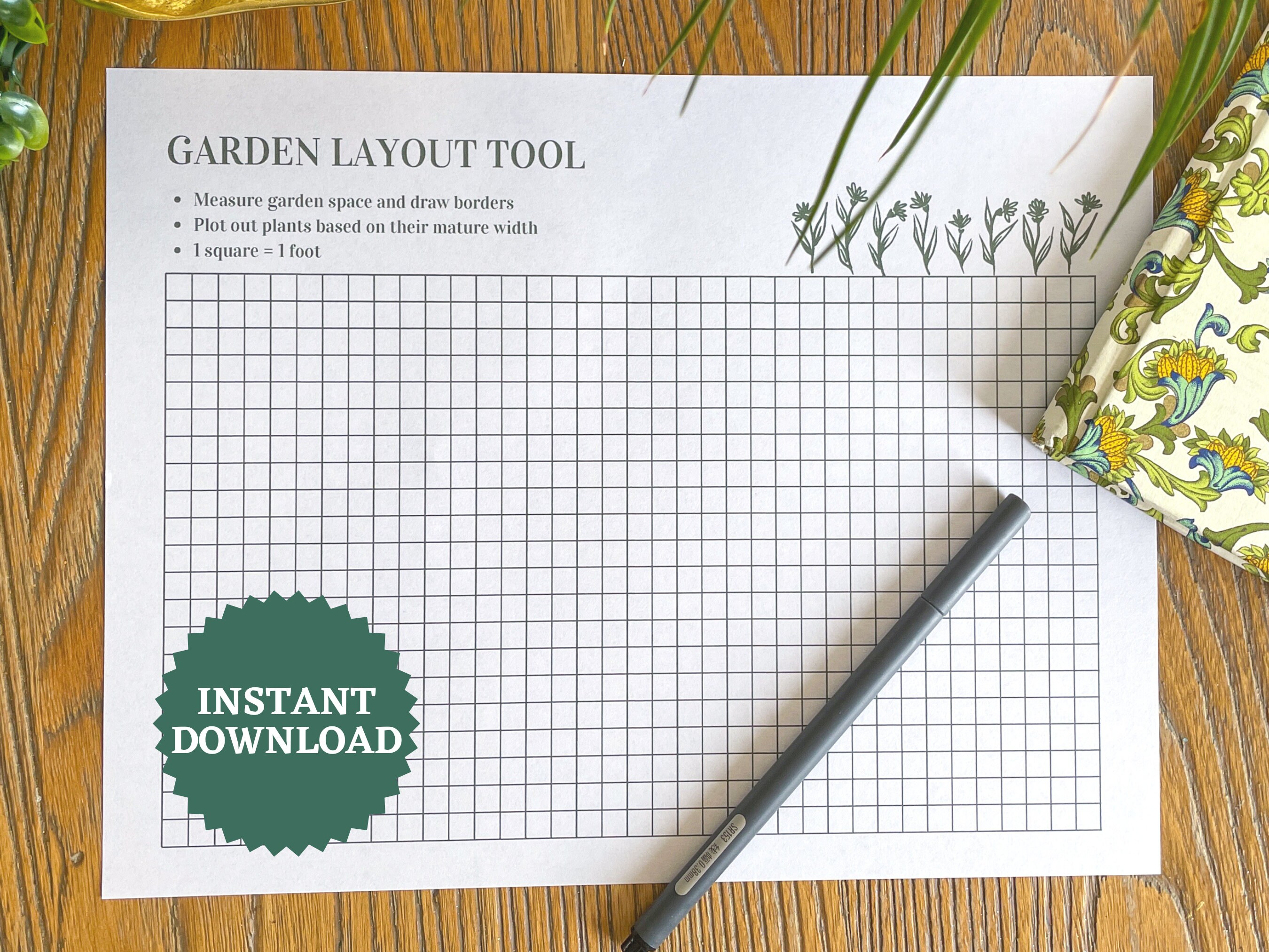 Garden Layout Tool Printable PDF Instant Download Garden - Etsy Israel