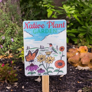 Native Plant Garden Sign: Wildlife Habitat, Pollinator Garden Art - Etsy