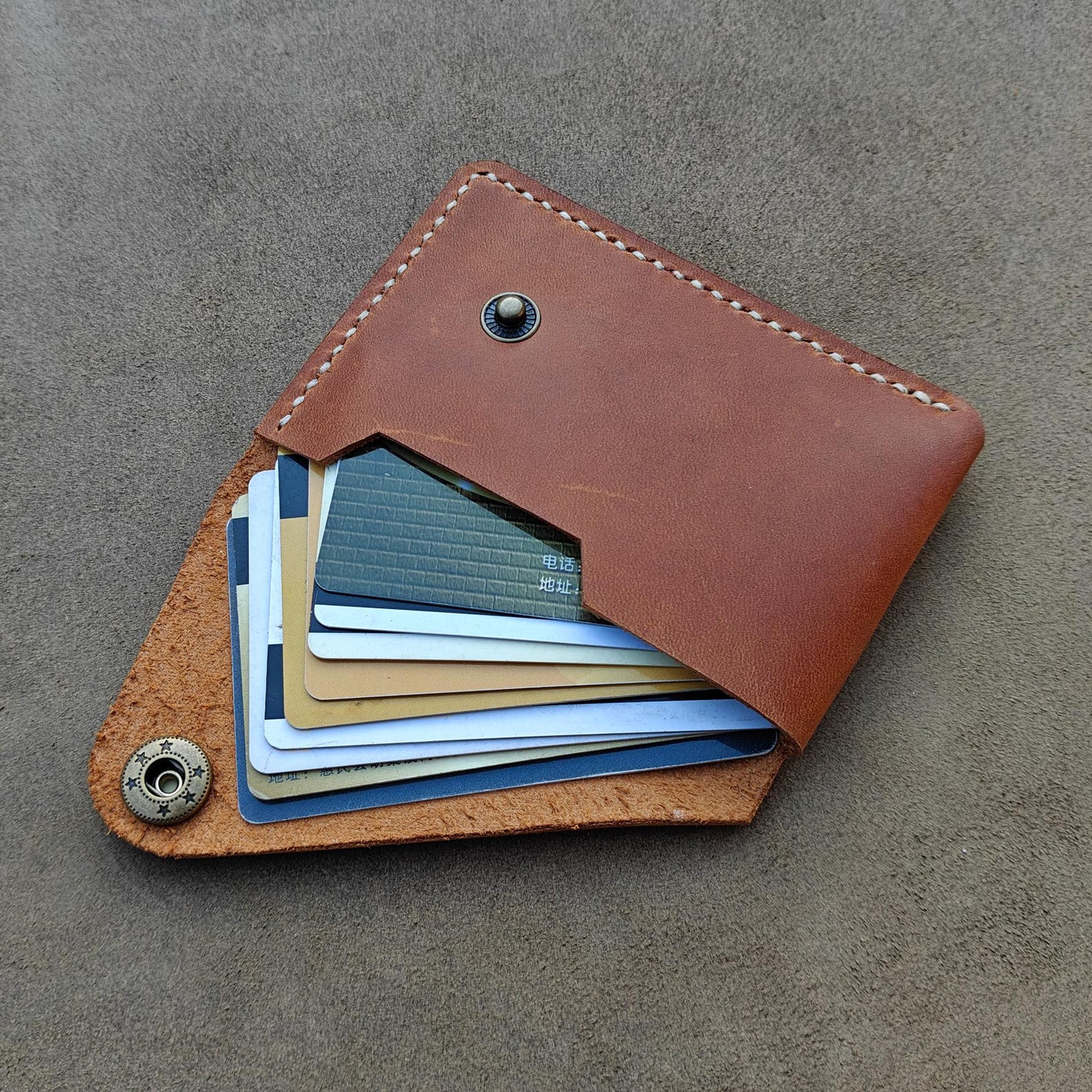 Handmade Leather Card Holder, Minimalist Wallet - Etsy