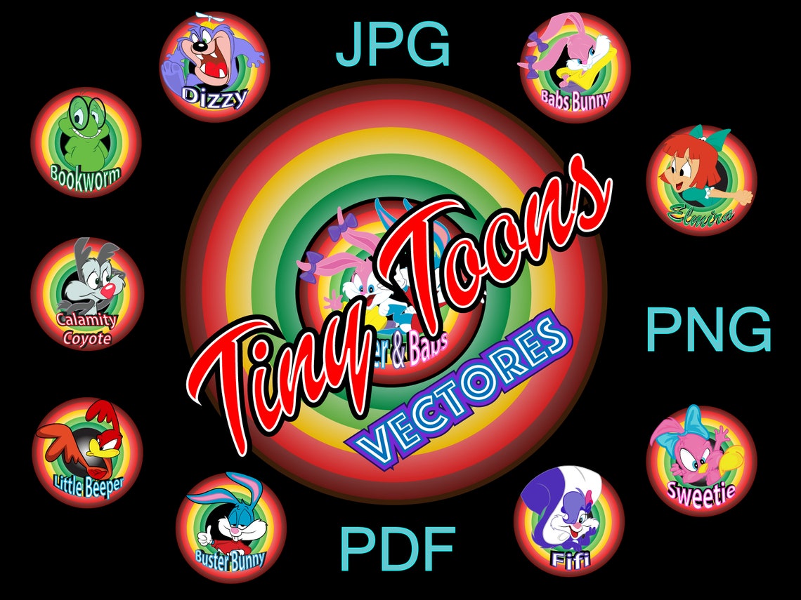 Tiny Toons Pack 38 Redesigned Vectors High Resolution Print T-shirts ...