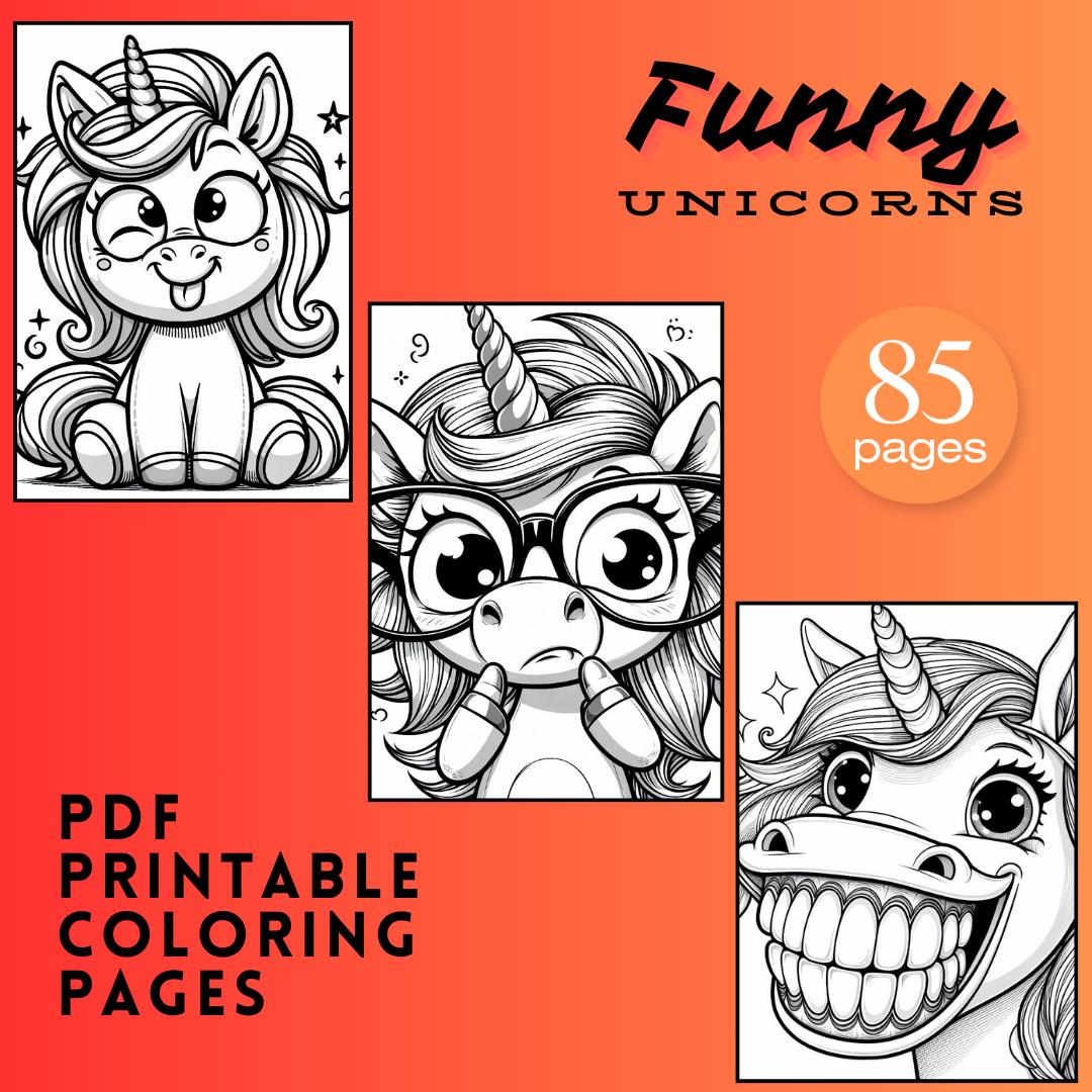 Kids Coloring Book Kids Colouring Book Funny Unicorns Coloring Book ...