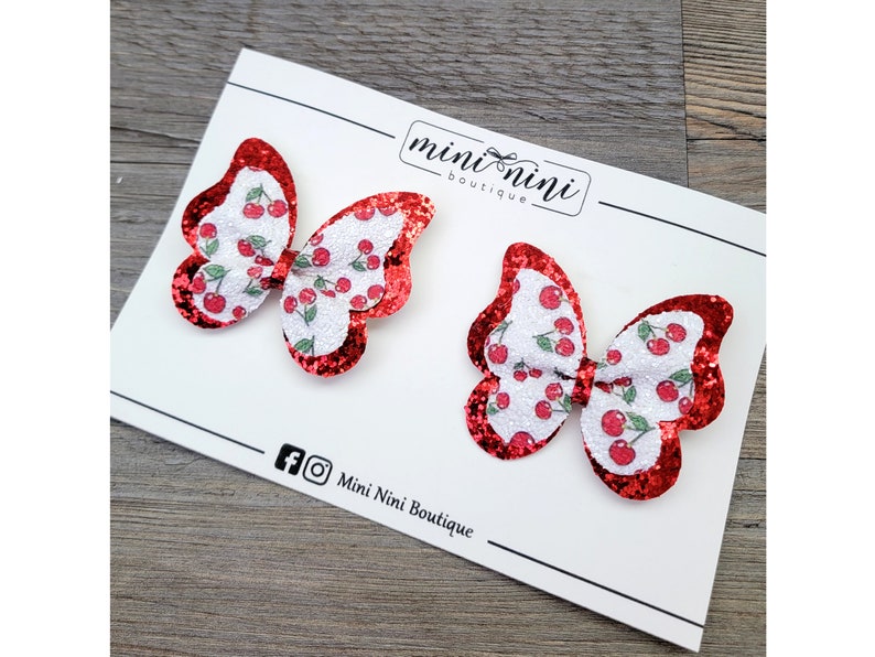 Red Butterfly Hair Bow, Butterfly Hair Clips, Red Baby Headband ...