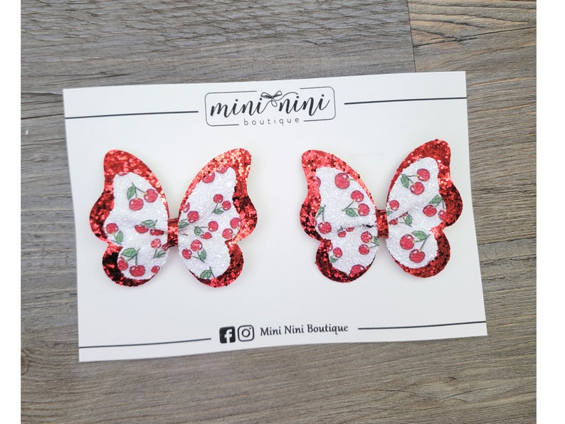 Red Butterfly Hair Bow, Butterfly Hair Clips, Red Baby Headband ...