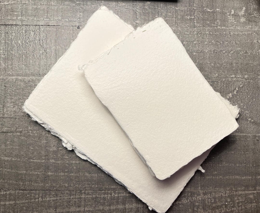 300g White Handmade Watercolor Paper, A6 4.3"x6.3" (10 Sheets); A5 6.3 ...