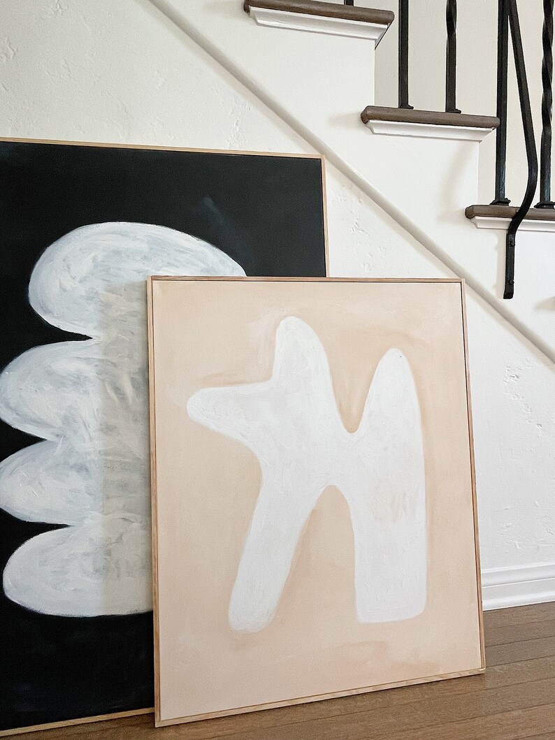 Neutral Abstract Painting - Etsy