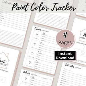Printable Color Palette Organizer Paint Swatch Tracker Home Improvement ...