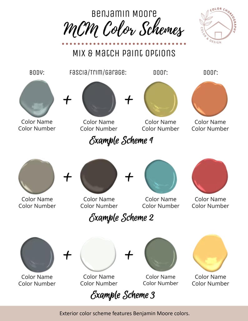 Mid-century Modern Exterior Home Paint Color Scheme Benjamin Moore ...