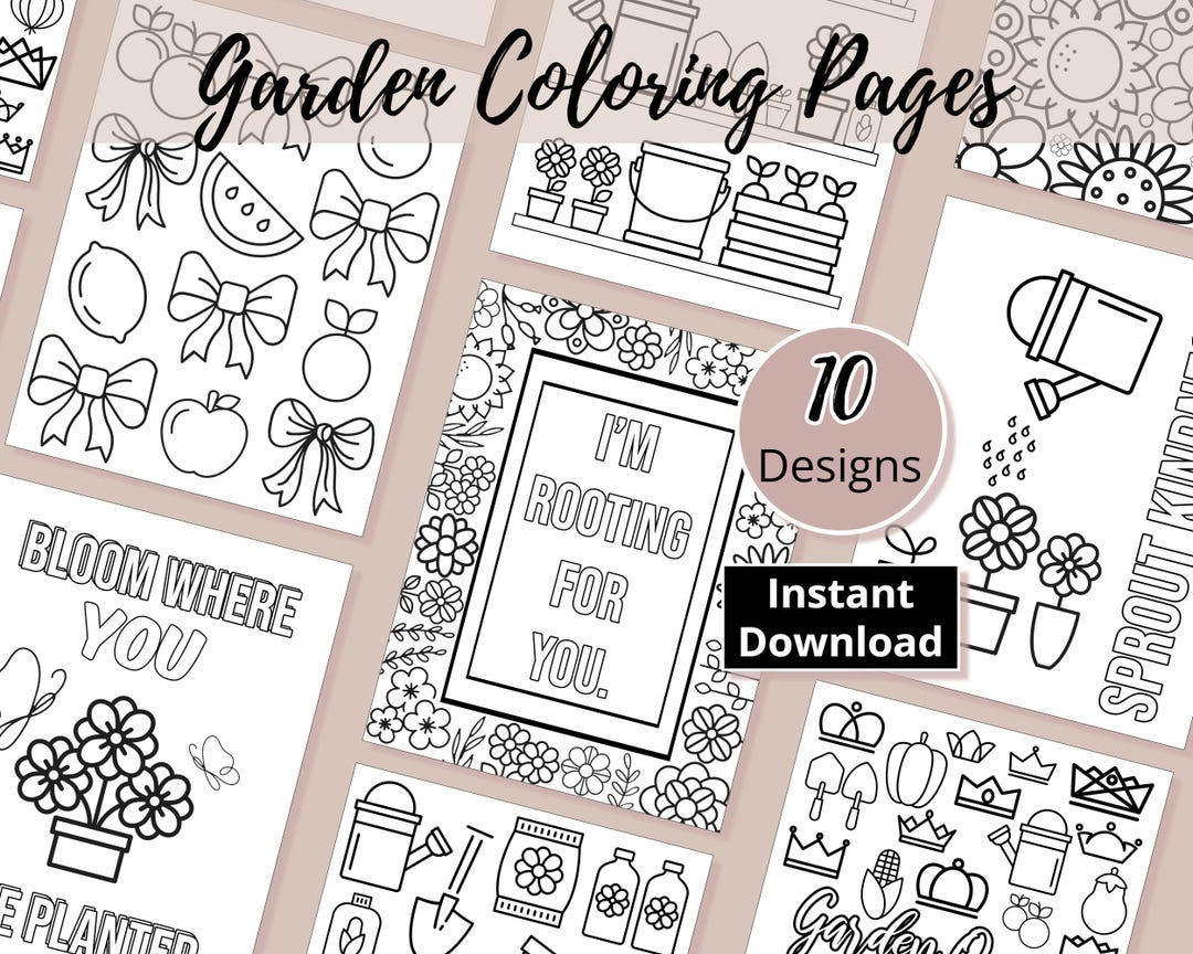 Garden Coloring Pages Printable Book for Kids Fruit and Vegetable ...