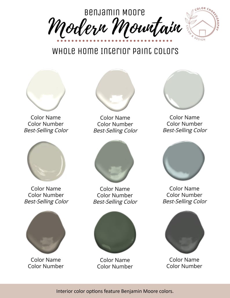 Whole Home Paint Palette Benjamin Moore Modern Mountain Interior Paint ...