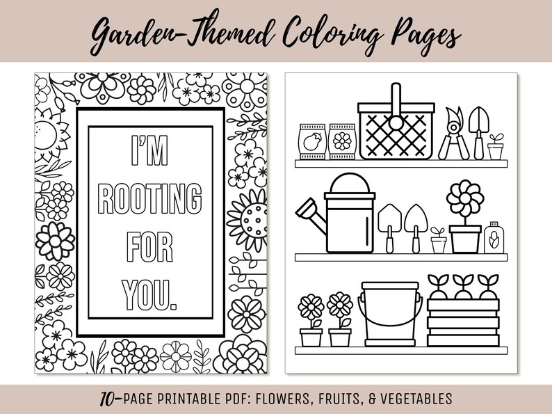 Garden Coloring Pages Printable Book for Kids Fruit and Vegetable ...
