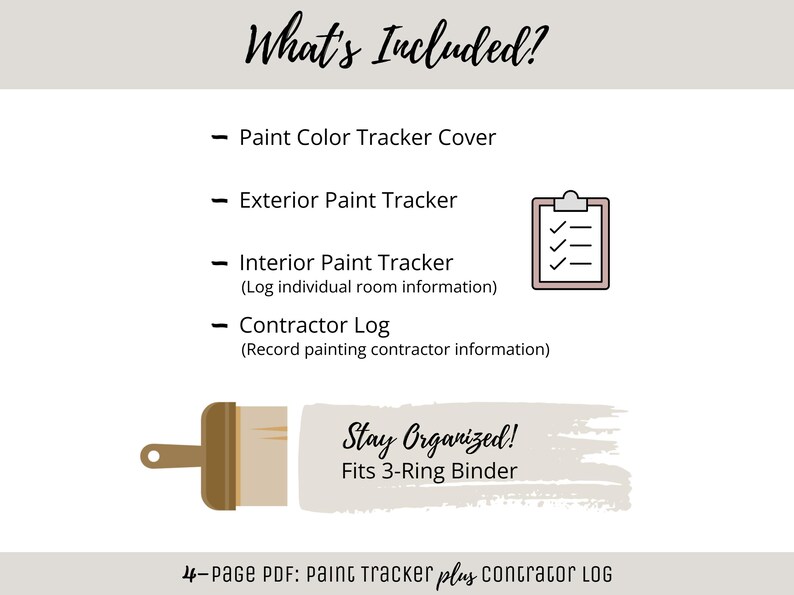 Printable Color Palette Organizer Paint Swatch Tracker Home Improvement ...