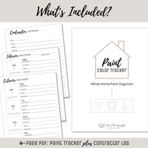 Printable Color Palette Organizer Paint Swatch Tracker Home Improvement ...