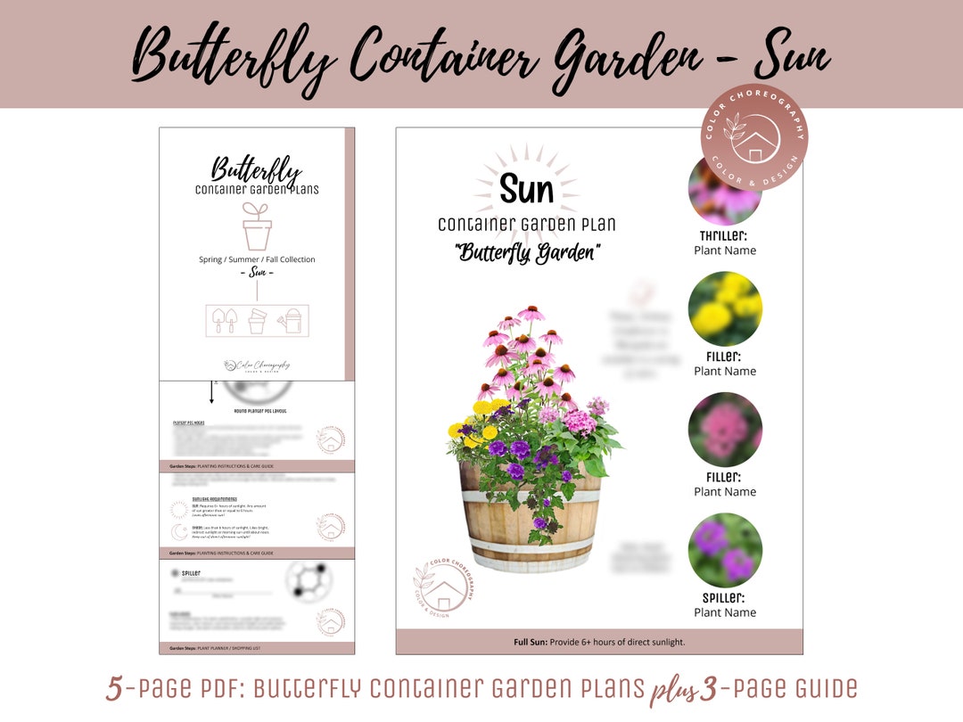 Container Garden Plan, Flower Garden Design, Beginner Garden Guide, How ...