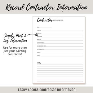 Printable Color Palette Organizer Paint Swatch Tracker Home Improvement ...