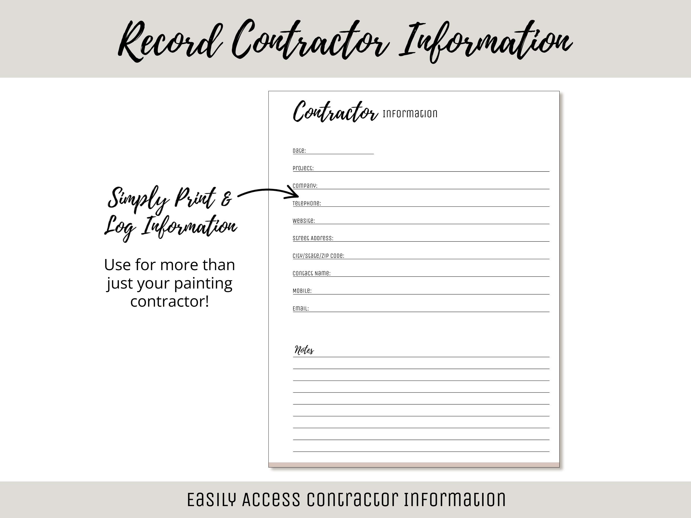 Printable Color Palette Organizer Paint Swatch Tracker Home Improvement ...