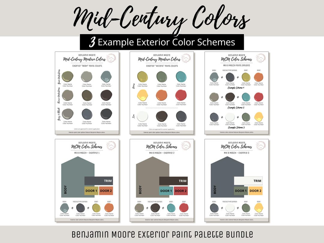 Mid-century Modern Exterior Home Paint Color Scheme Benjamin Moore ...