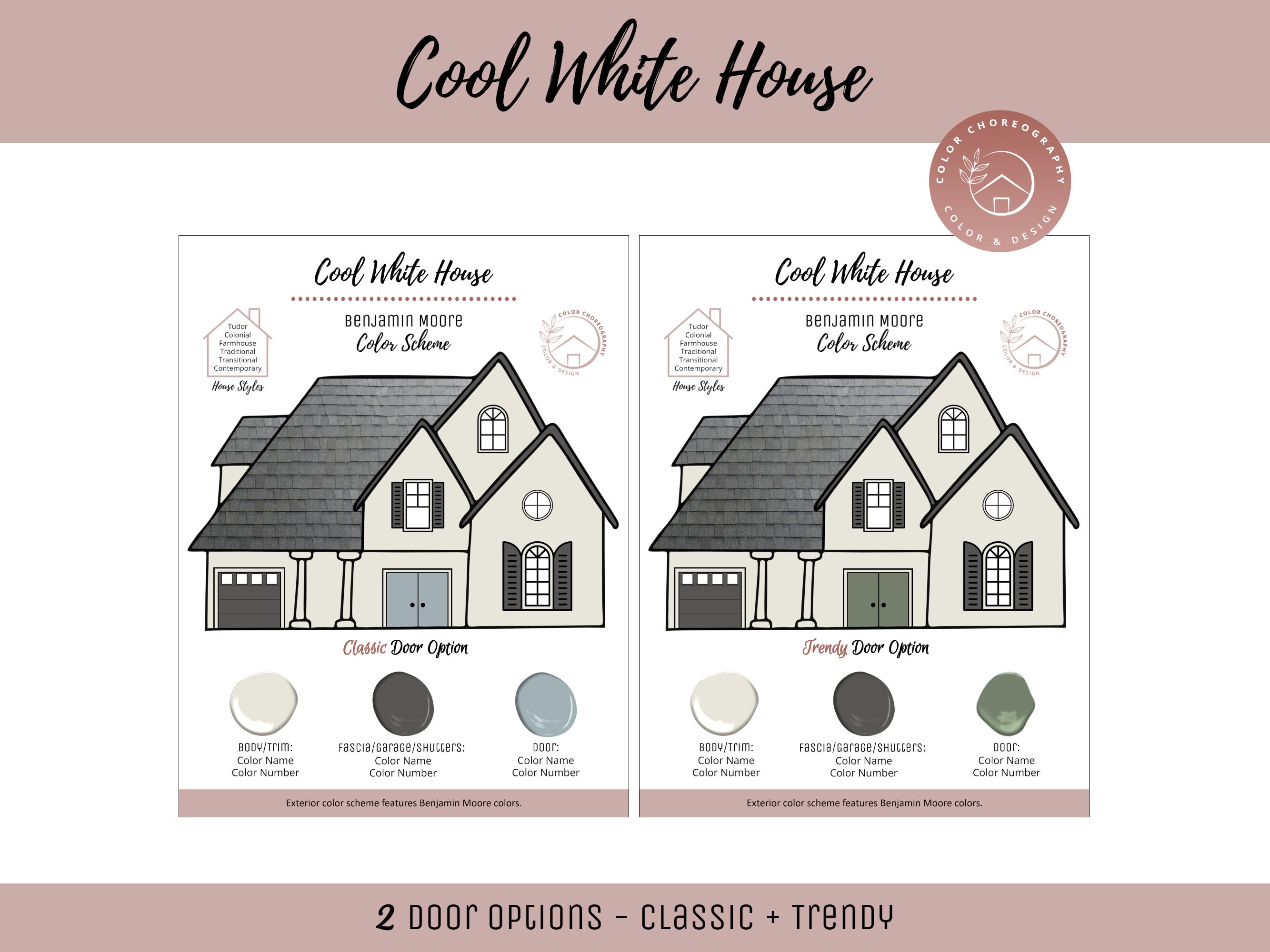 Paint Color Palette, Exterior Home Color Scheme, Benjamin Moore Paint ...