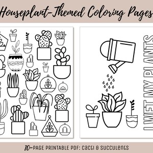 Houseplant Coloring Pages Succulent Coloring Book Cactus Coloring Book ...