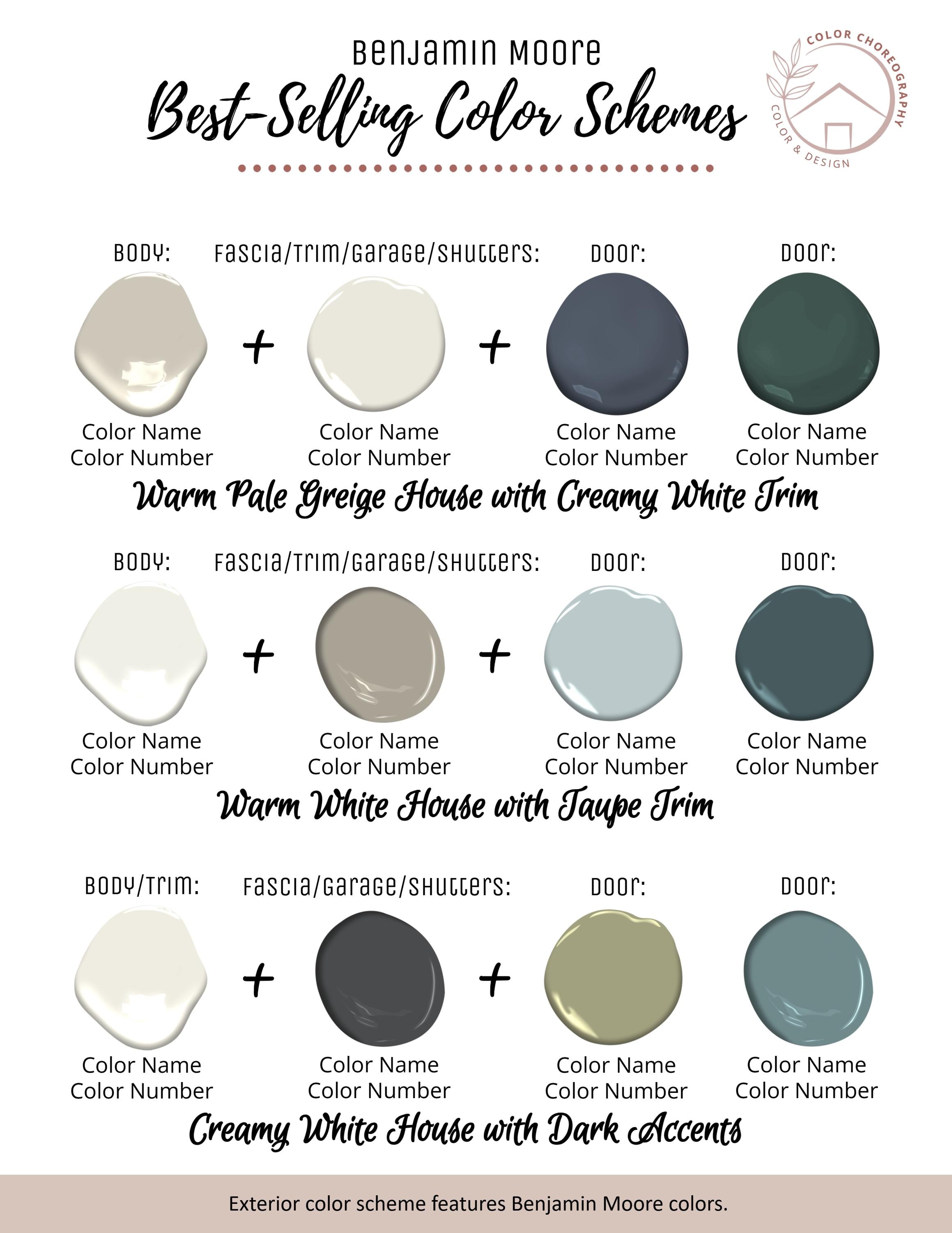 Exterior Home Paint Color Scheme Benjamin Moore Popular Paint Palette ...