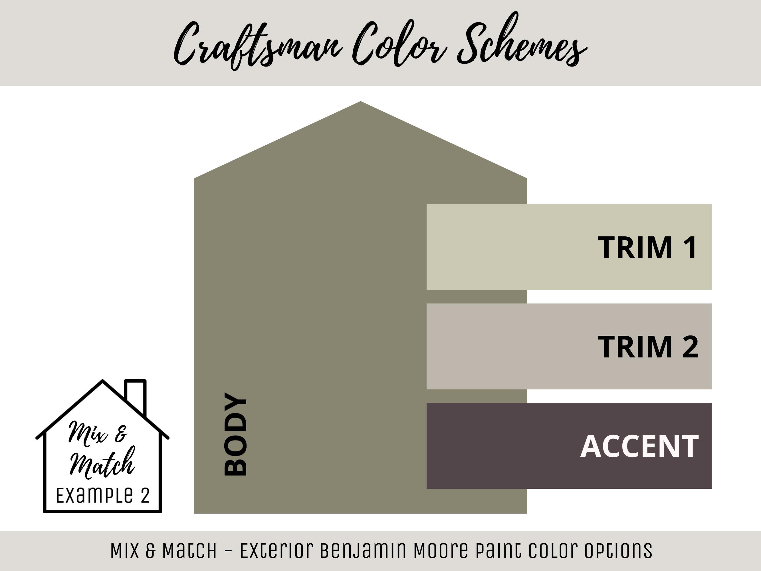 Craftsman Exterior Home Paint Color Scheme Benjamin Moore Paint ...