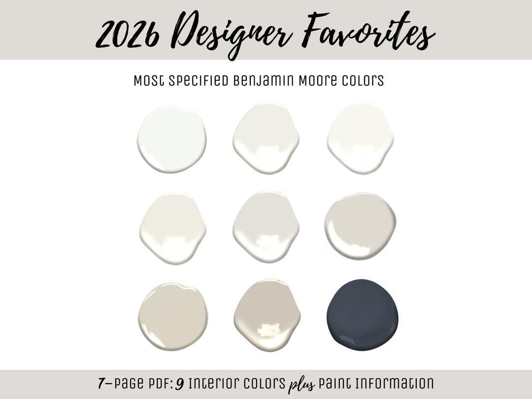 Benjamin Moore 2026 Paint Palette Designer Favorite Interior Home Color ...