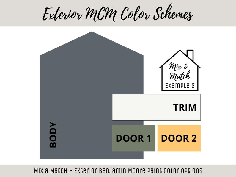 Mid-century Modern Exterior Home Paint Color Scheme Benjamin Moore ...